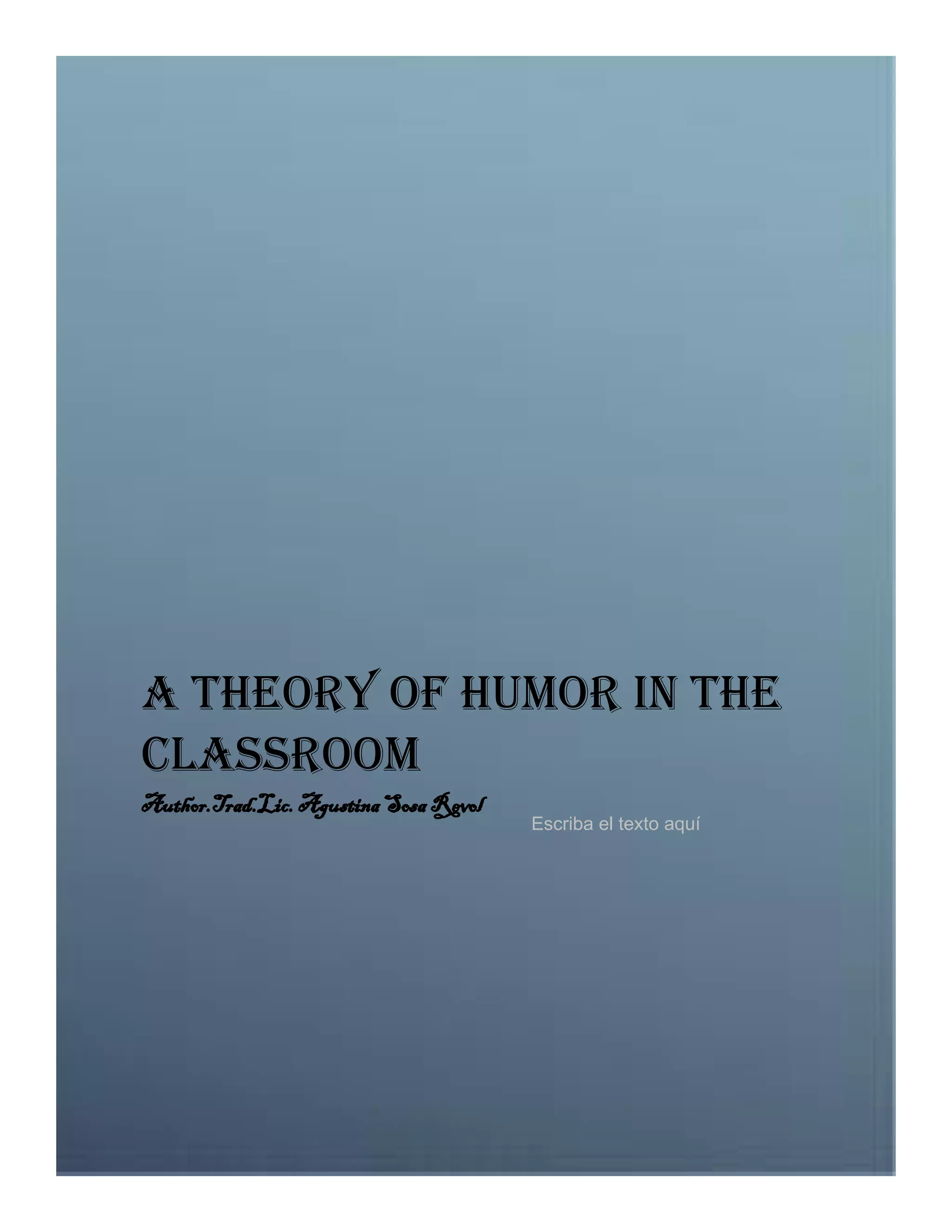 A theory of humor in the classroom.pdf