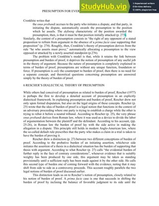 A Theory Of Presumption For Everyday Argumentation | PDF