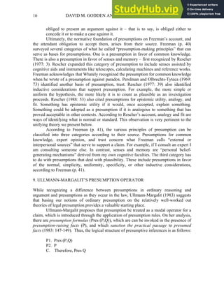 A Theory Of Presumption For Everyday Argumentation | PDF