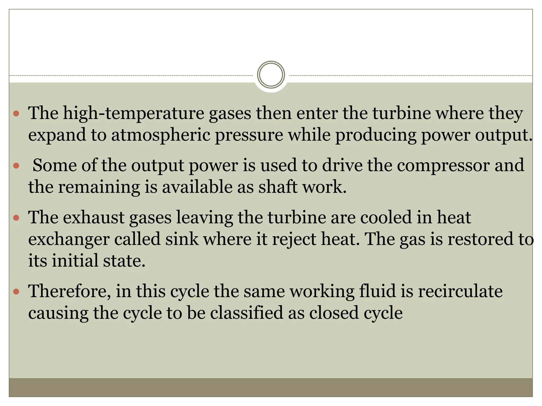 Gas turbine cycle (open and closed gas turbine cycle) | PPTX