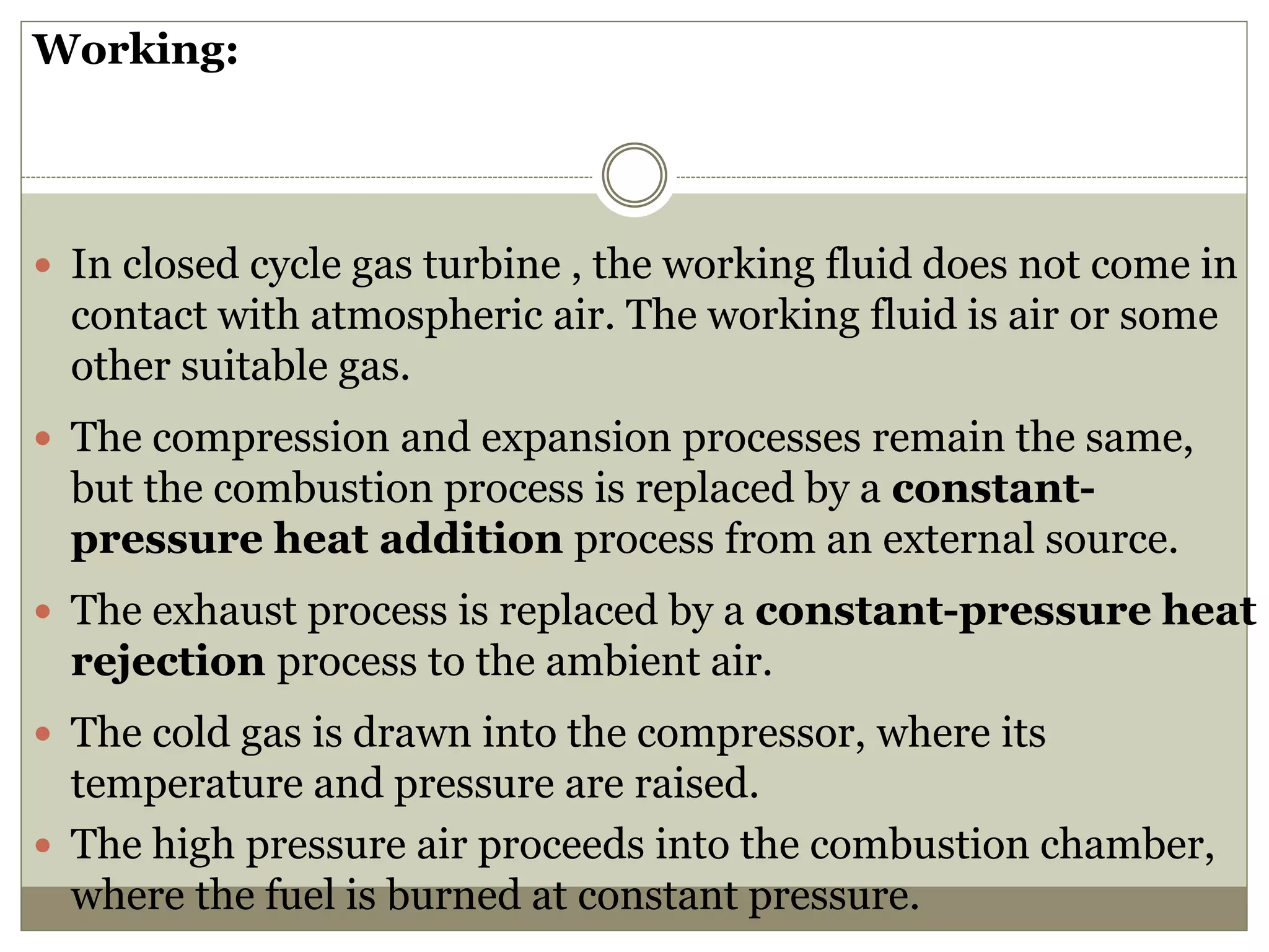 Gas turbine cycle (open and closed gas turbine cycle) | PPTX
