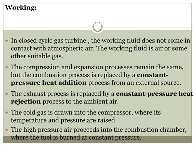 Gas turbine cycle (open and closed gas turbine cycle) | PPTX