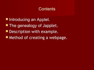 Java Applet | PPT | Programming Languages | Computing