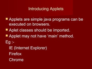 Java Applet | PPT | Programming Languages | Computing