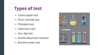 Quantitative test for phenol,types of test | PPSX