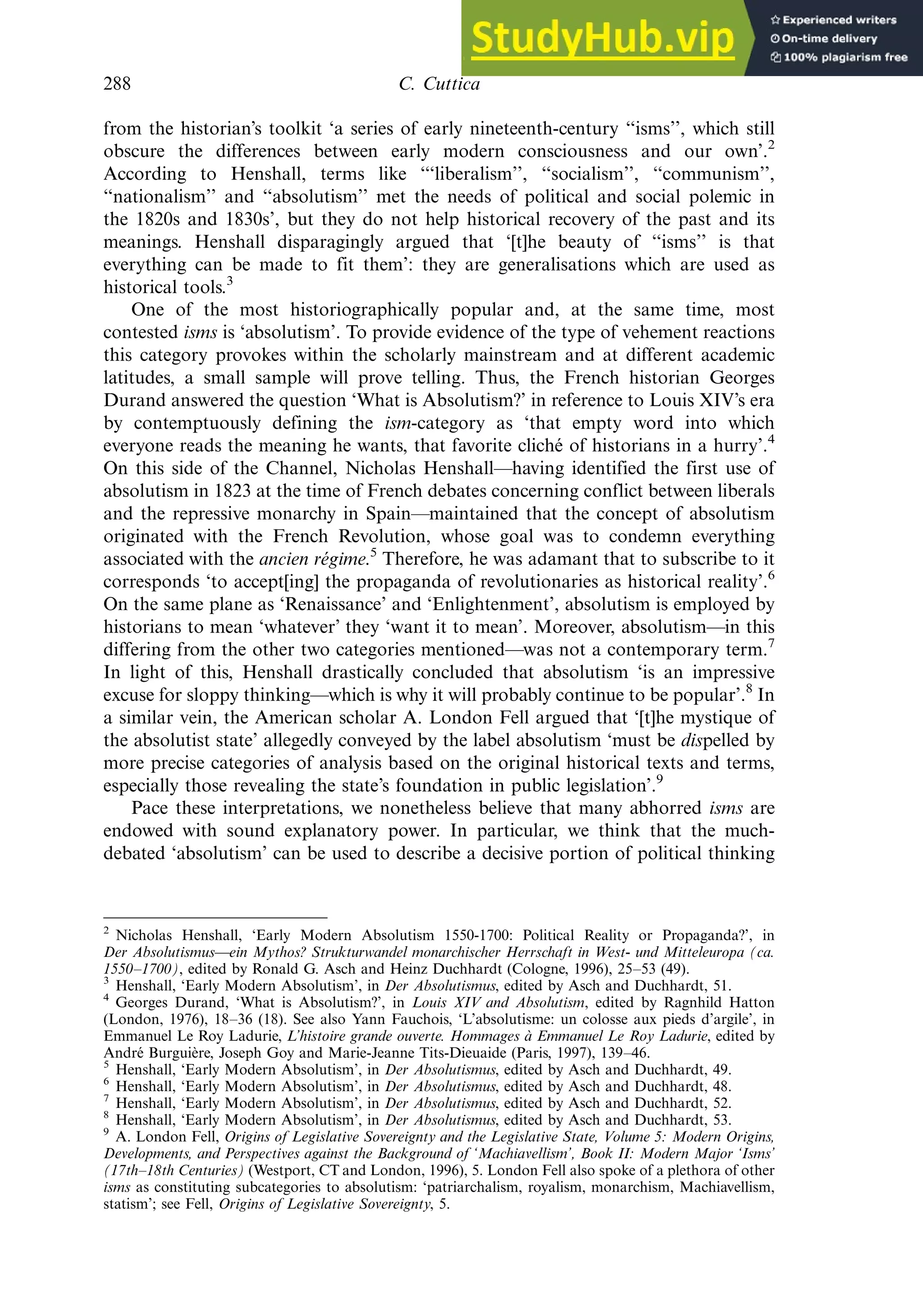 A Thing Or Two About Absolutism And Its Historiography | PDF