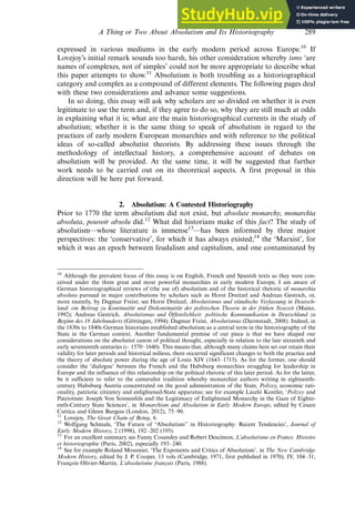 A Thing Or Two About Absolutism And Its Historiography | PDF