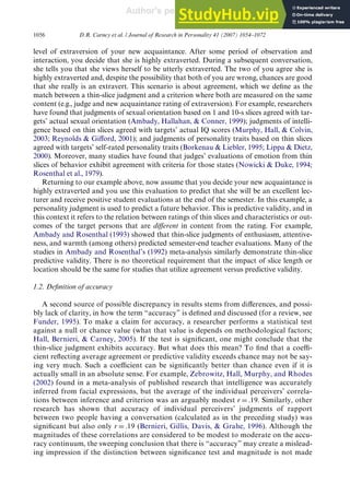 A Thin Slice Perspective On The Accuracy Of First Impressions | PDF