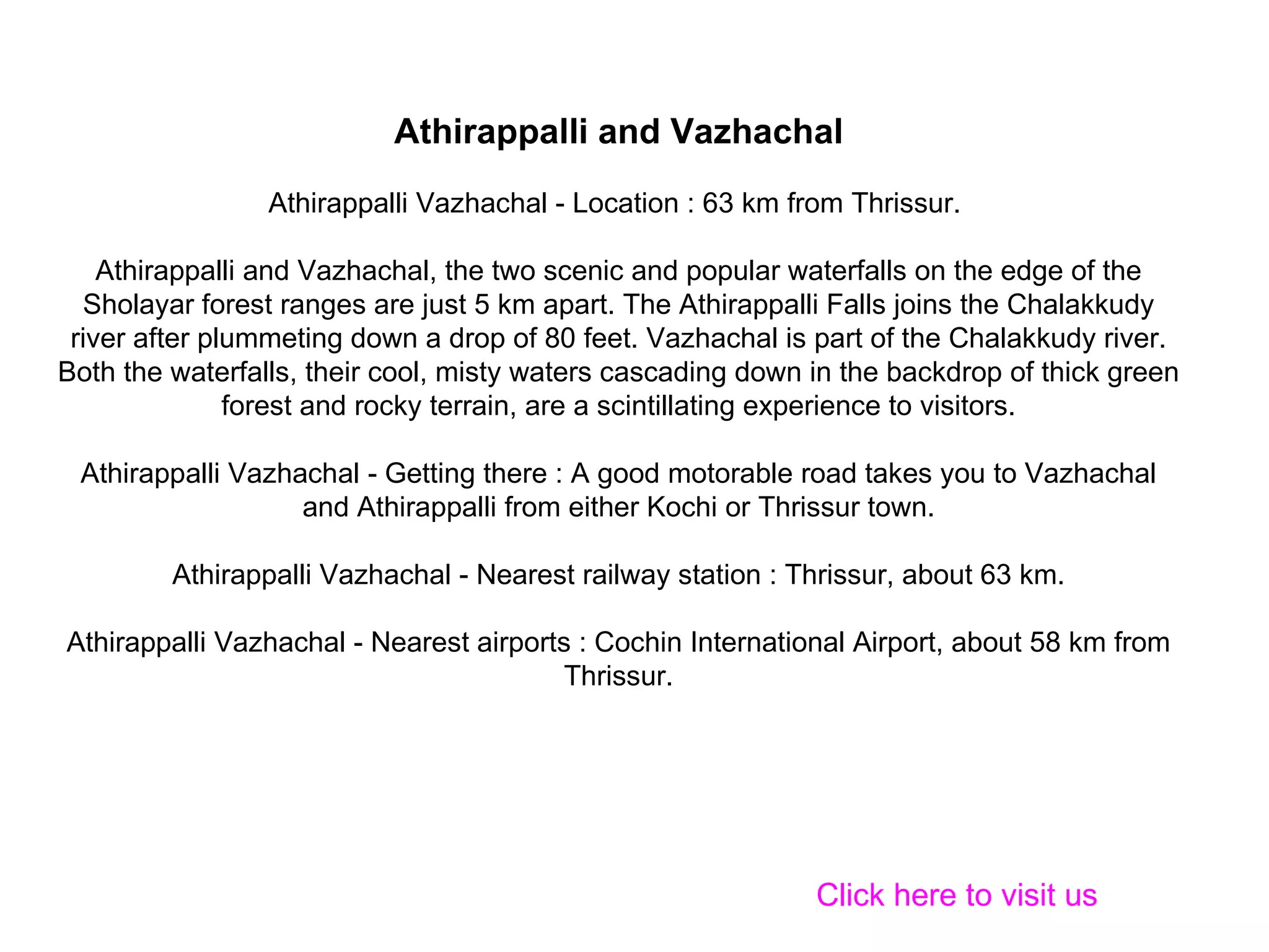 Athirappalli And Vazhachal Waterfalls | PPS