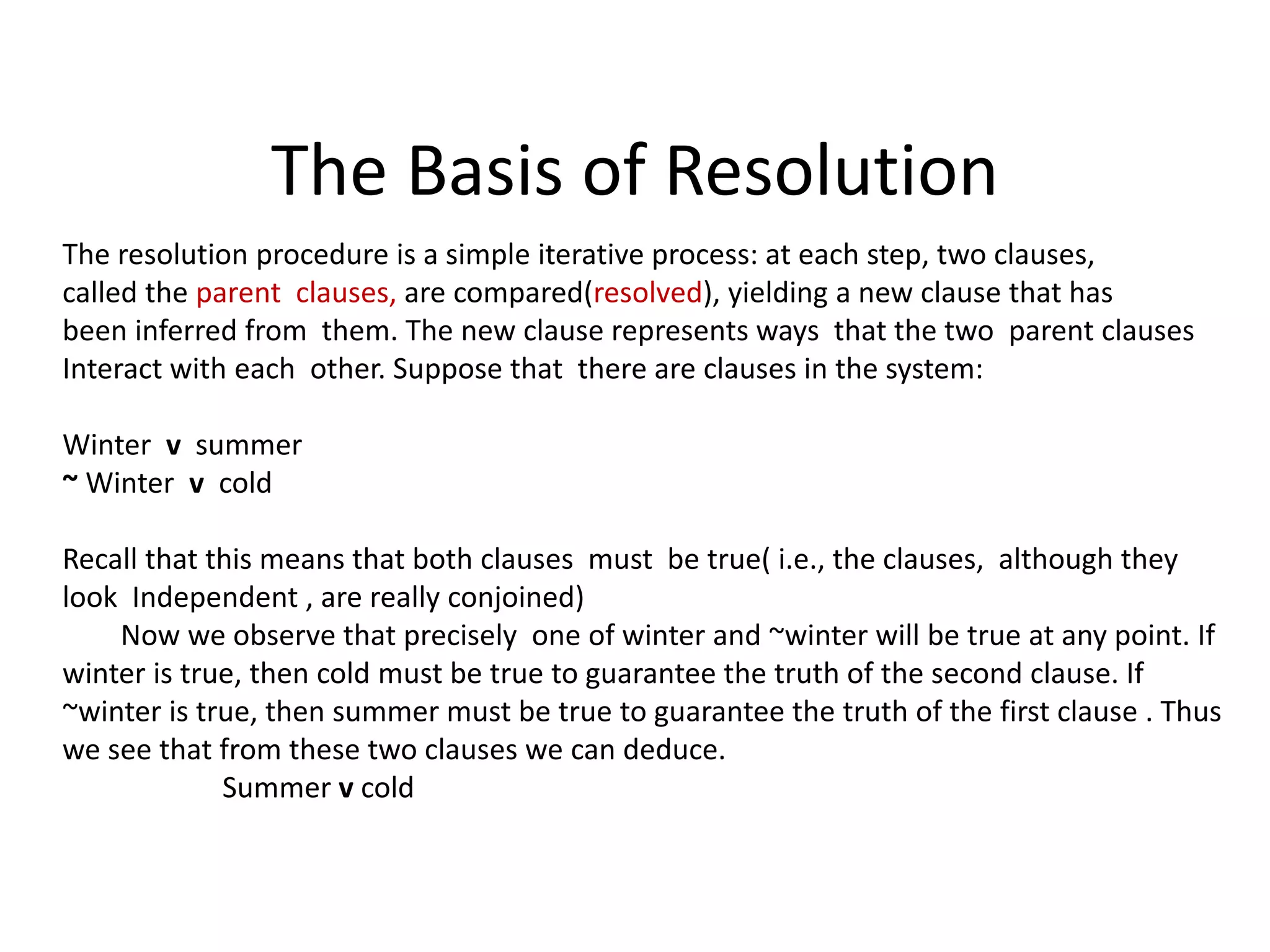 resolution in the propositional calculus | PPTX