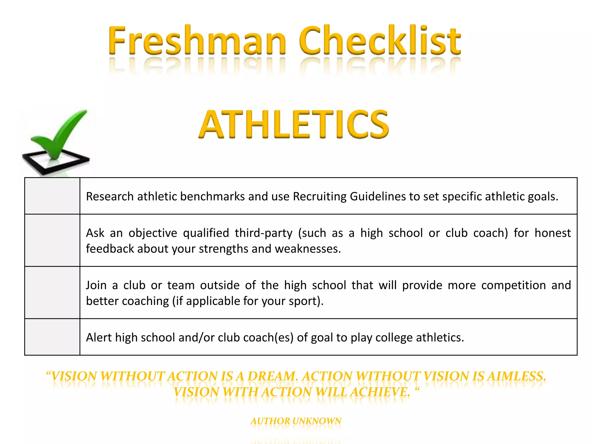 Athlete checklist | PPTX