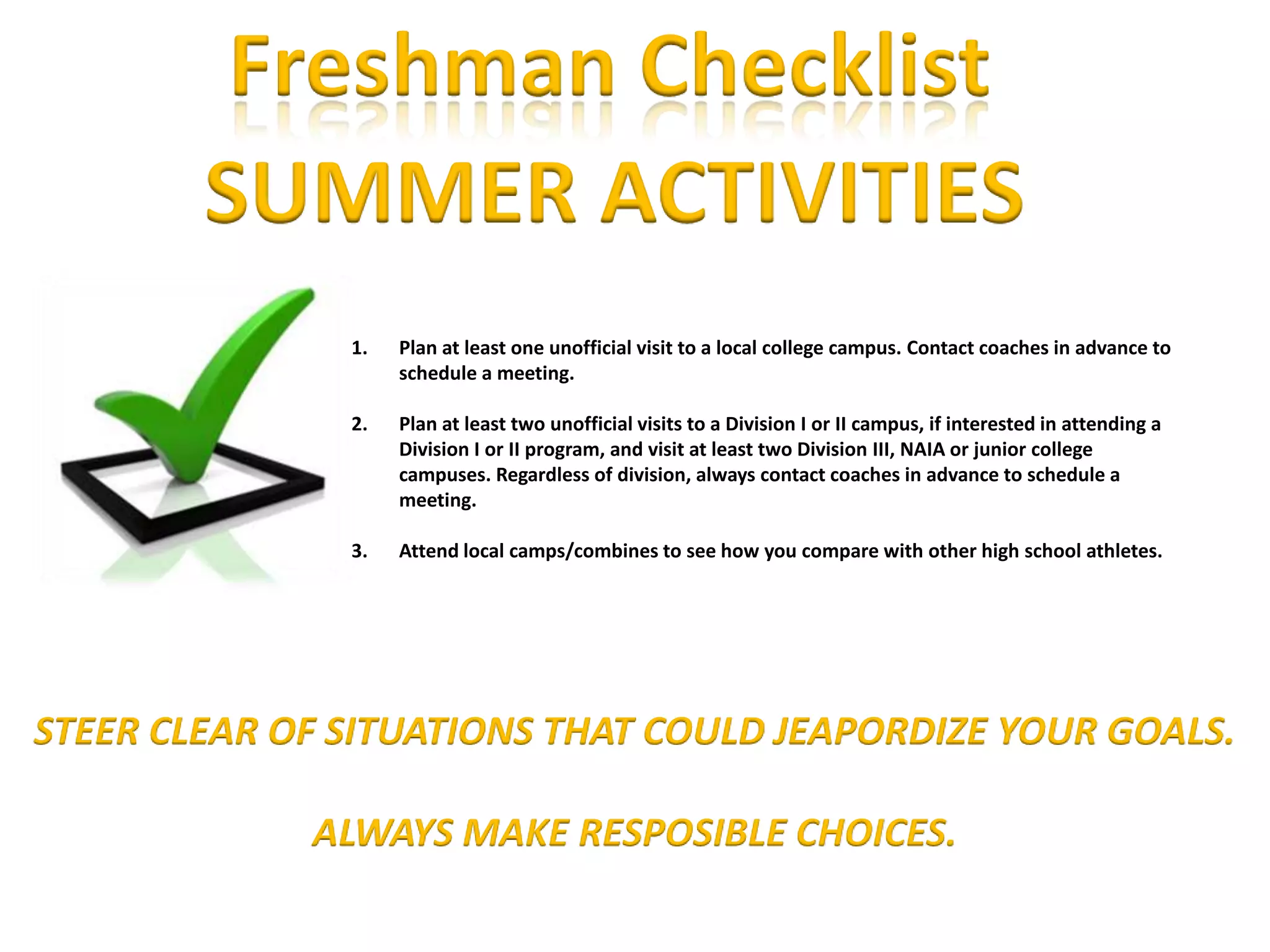 Athlete checklist | PPTX