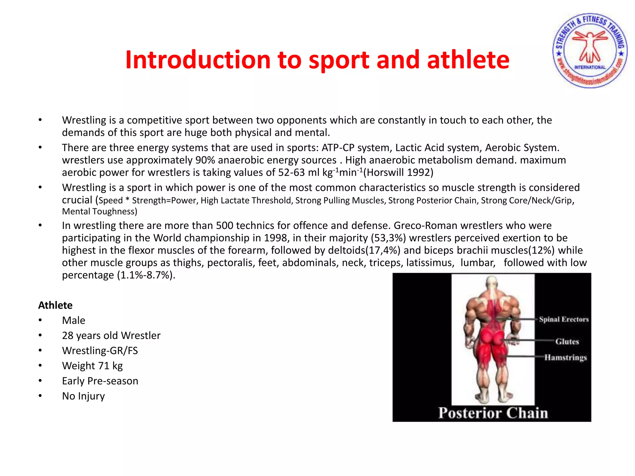 Wrestling Athlete needs analysis | PPTX