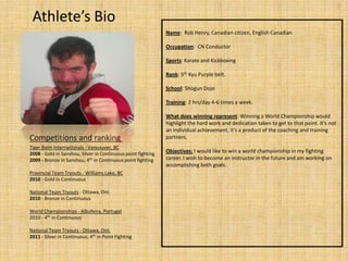 Athletes bio english | PPTX | Martial Arts | Sports