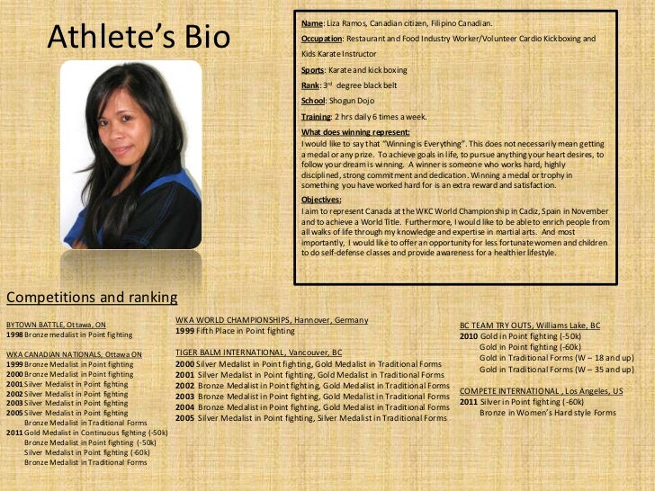 Athletes bio english