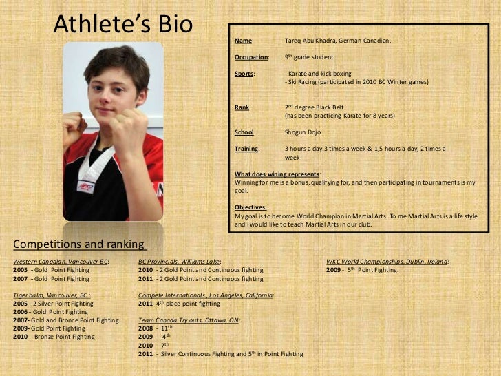 Athletes bio english