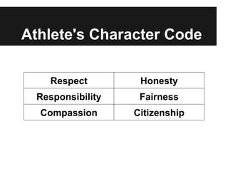 Athlete's code of character | PPT