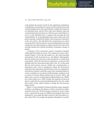 Athletes Perceptions Of The Sources Of Role Ambiguity | PDF
