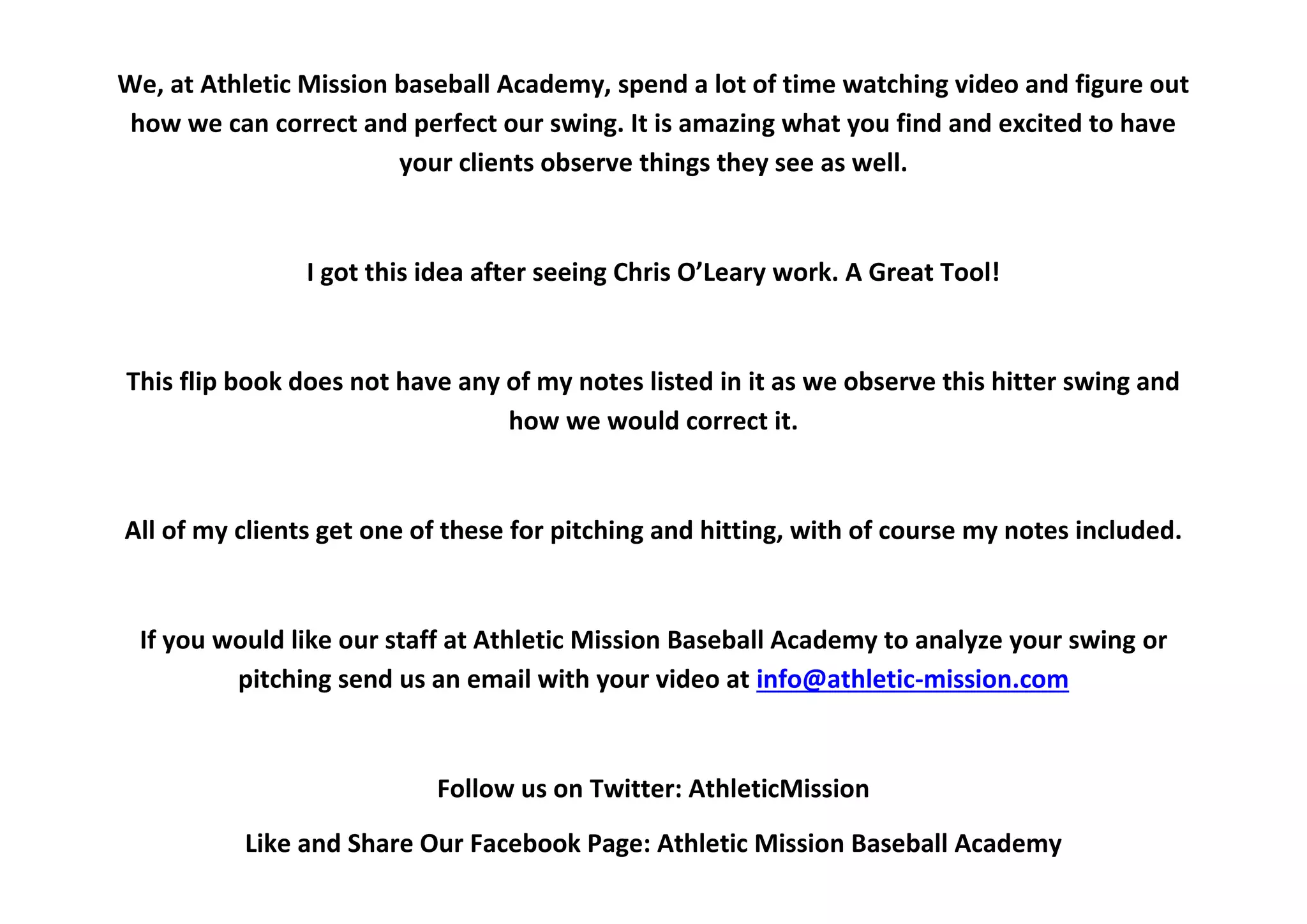 Athletic Mission Baseball Academy Hitting Flipbook | PPT