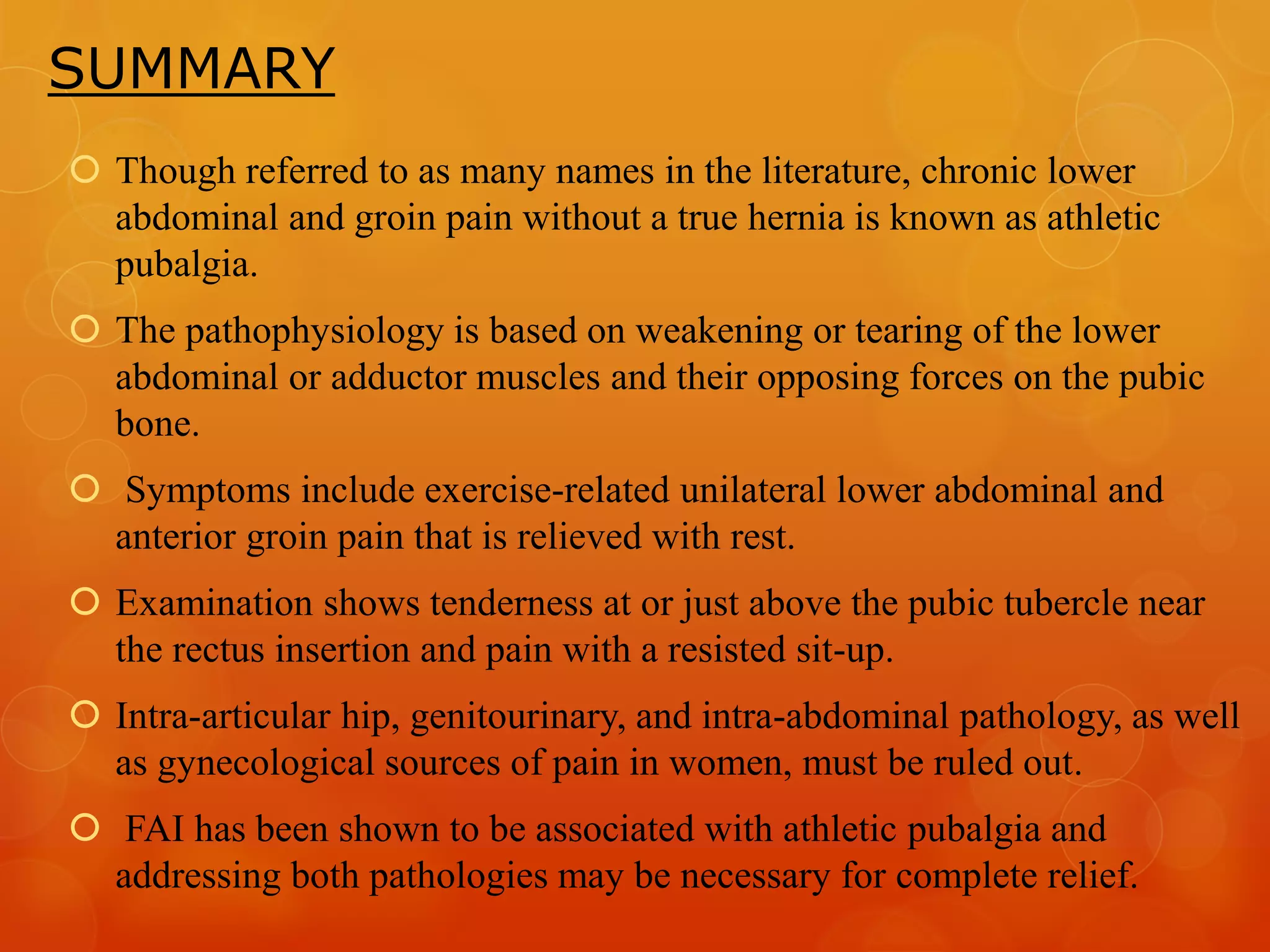 Athletic pubalgia | PPTX