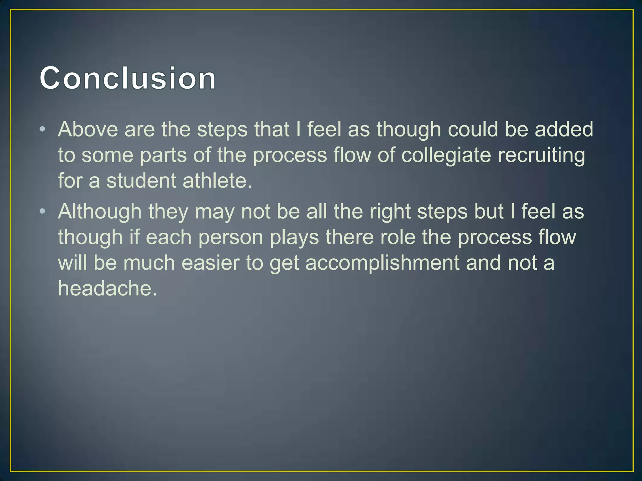 Athletic recruiting process | PPTX | College Planning | College Education