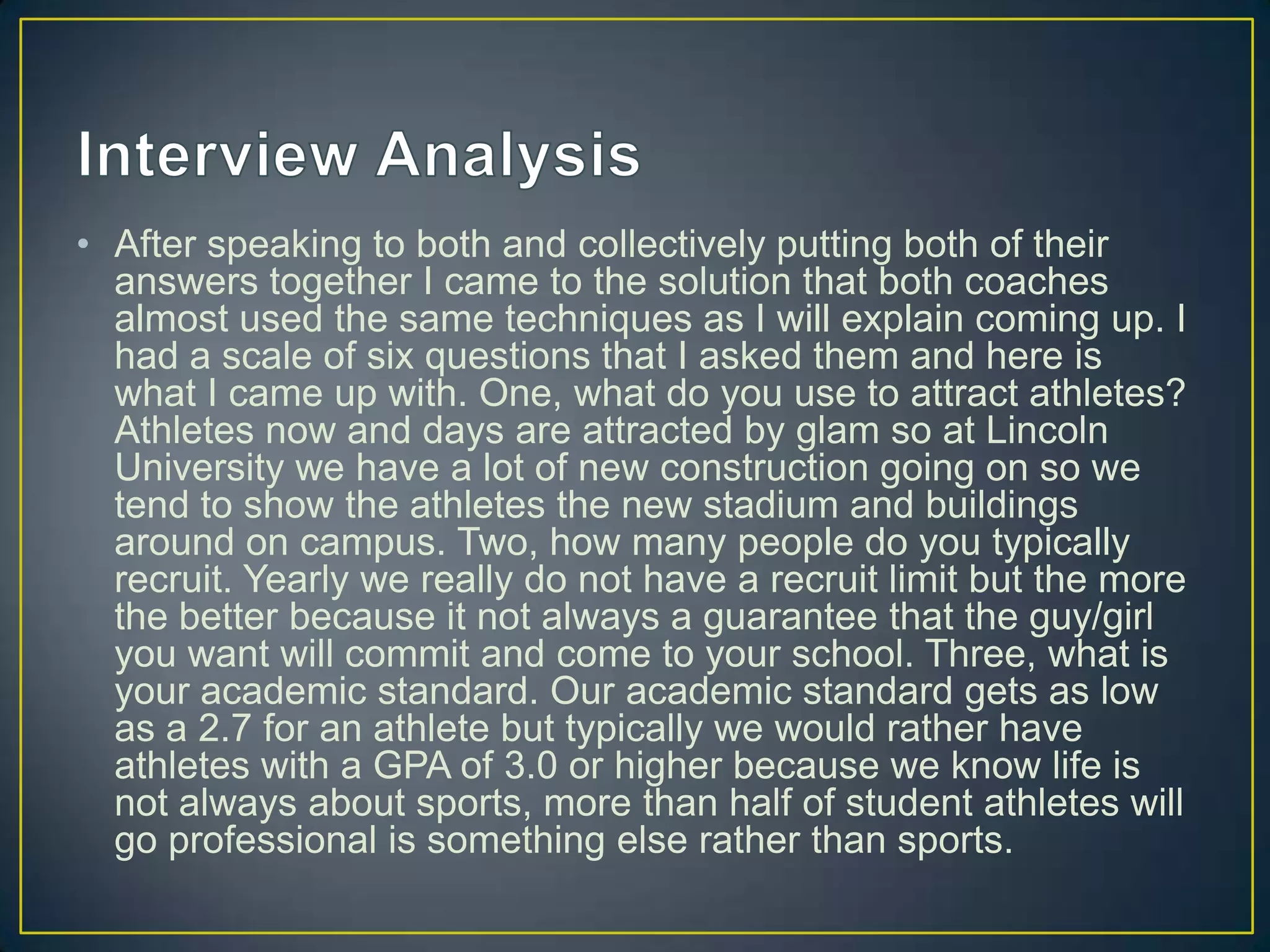 Athletic recruiting process | PPTX | College Planning | College Education