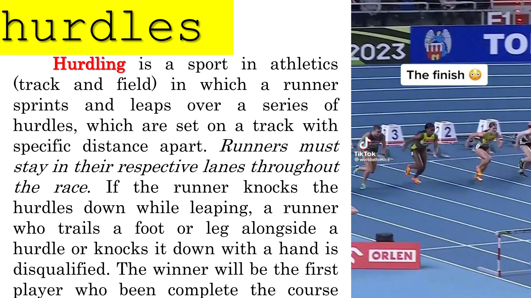 Grade 11- Athletics- Running and Jumping Events- Track and Field Events ...