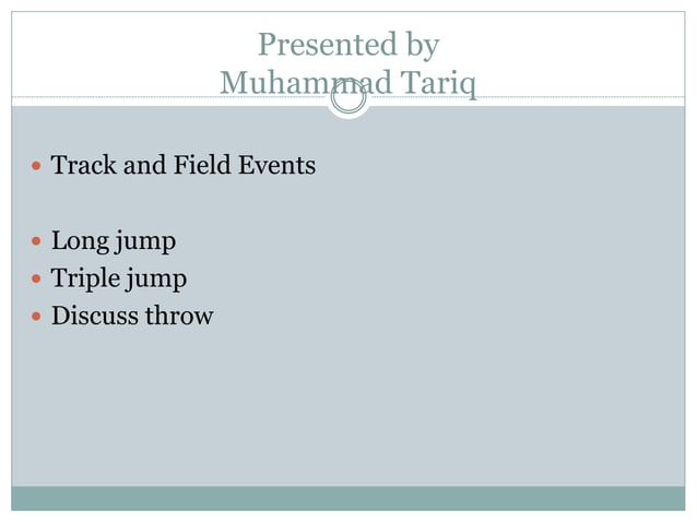 Athletics, long jump, triple jump and discuss throw | PPTX