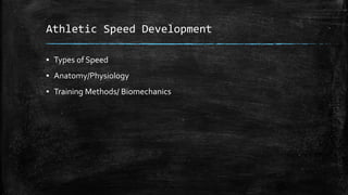 Athletic speed development | PPT