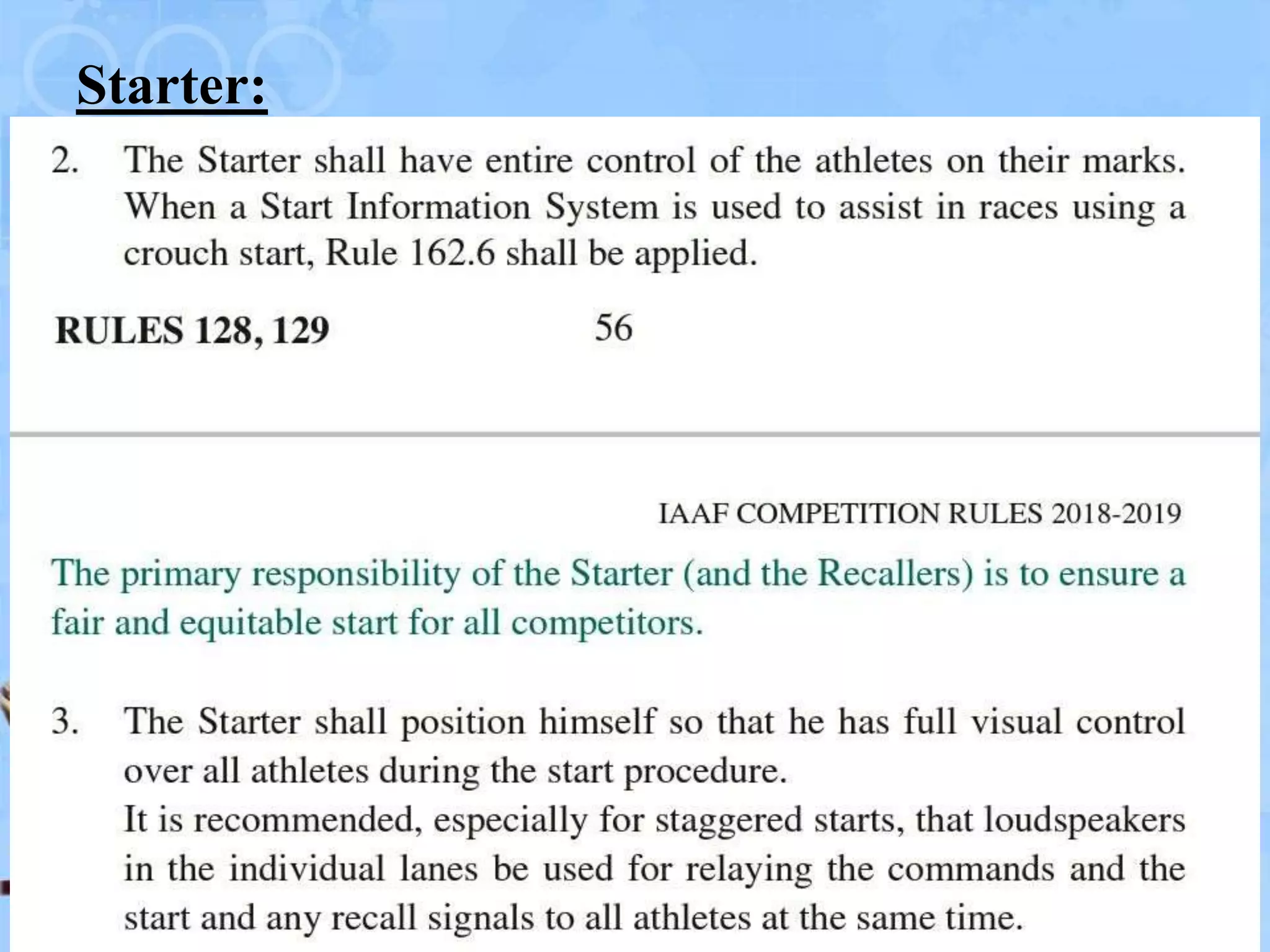 Athletics rules and regulations | PPTX