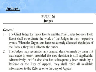 Athletics rules and regulations | PPTX