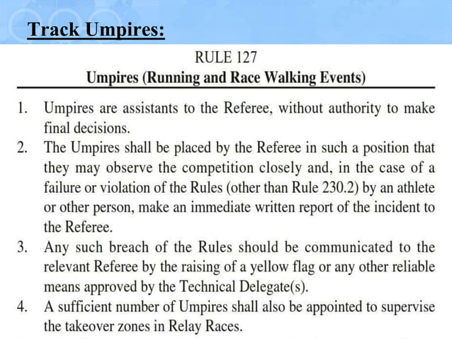 Athletics rules and regulations | PPTX