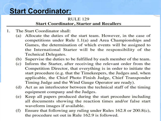 Athletics rules and regulations | PPTX