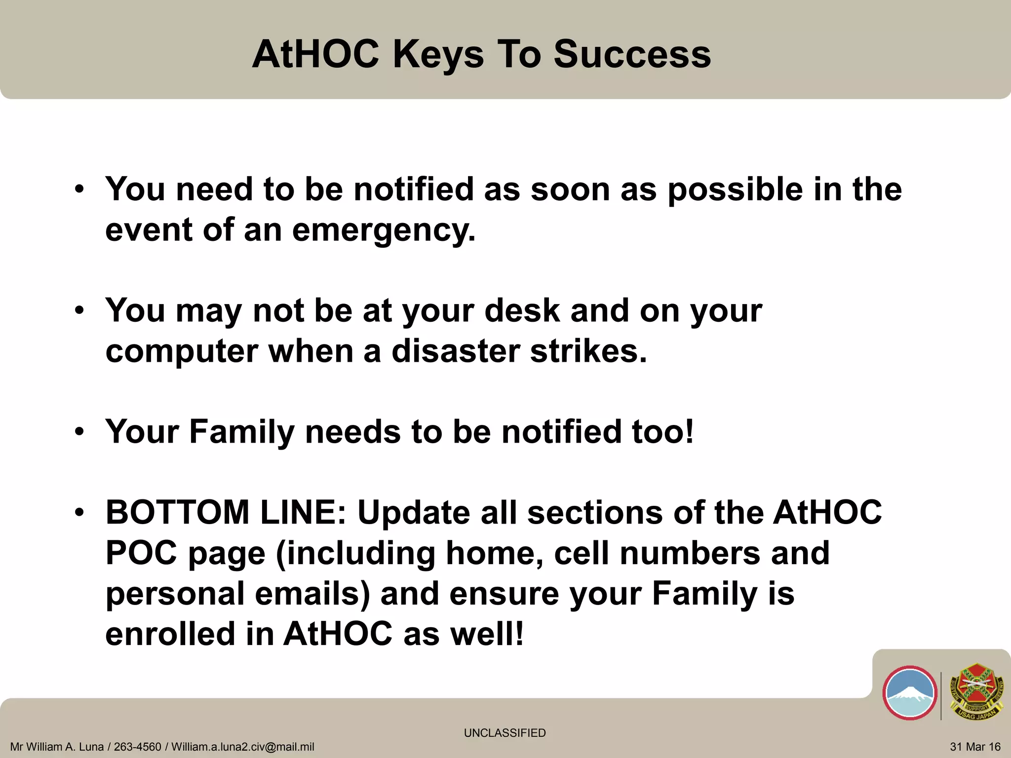 Updating your AtHOC Profile | PDF