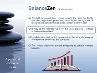 A brief look at the TOYOTA PRODUCTION SYSTEM | PPTX