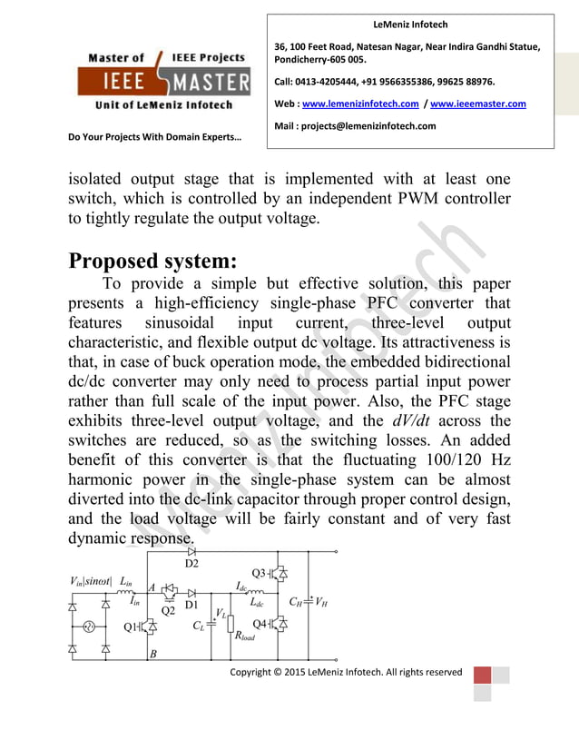 A three level quasi-two-stage single-phase pfc converter with flexible output voltage and ...