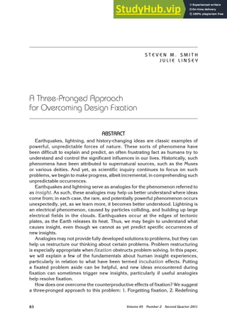 A Three-Pronged Approach For Overcoming Design Fixation | PDF | Artificial Intelligence ...