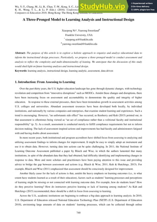 A Three-Pronged Model To Learning Analysis And Instructional Design | PDF