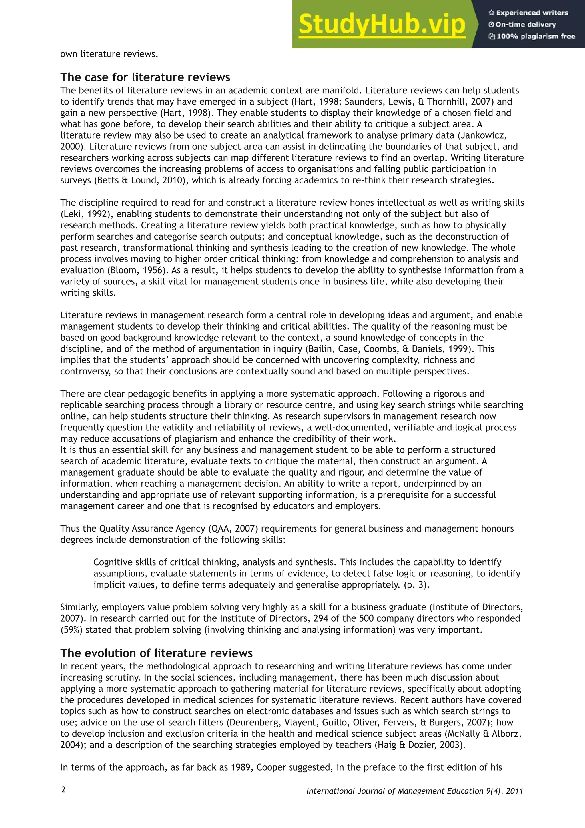 A Three-Stage Framework For Teaching Literature Reviews A New Approach ...
