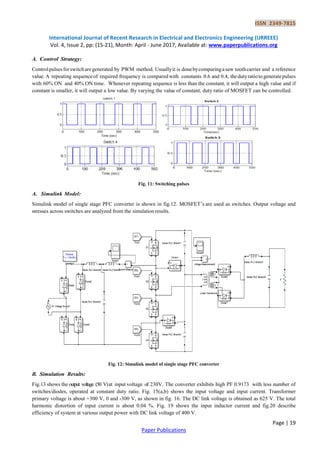 A Three Level Single Stage PFC Converter for Variable Power Applications | PDF