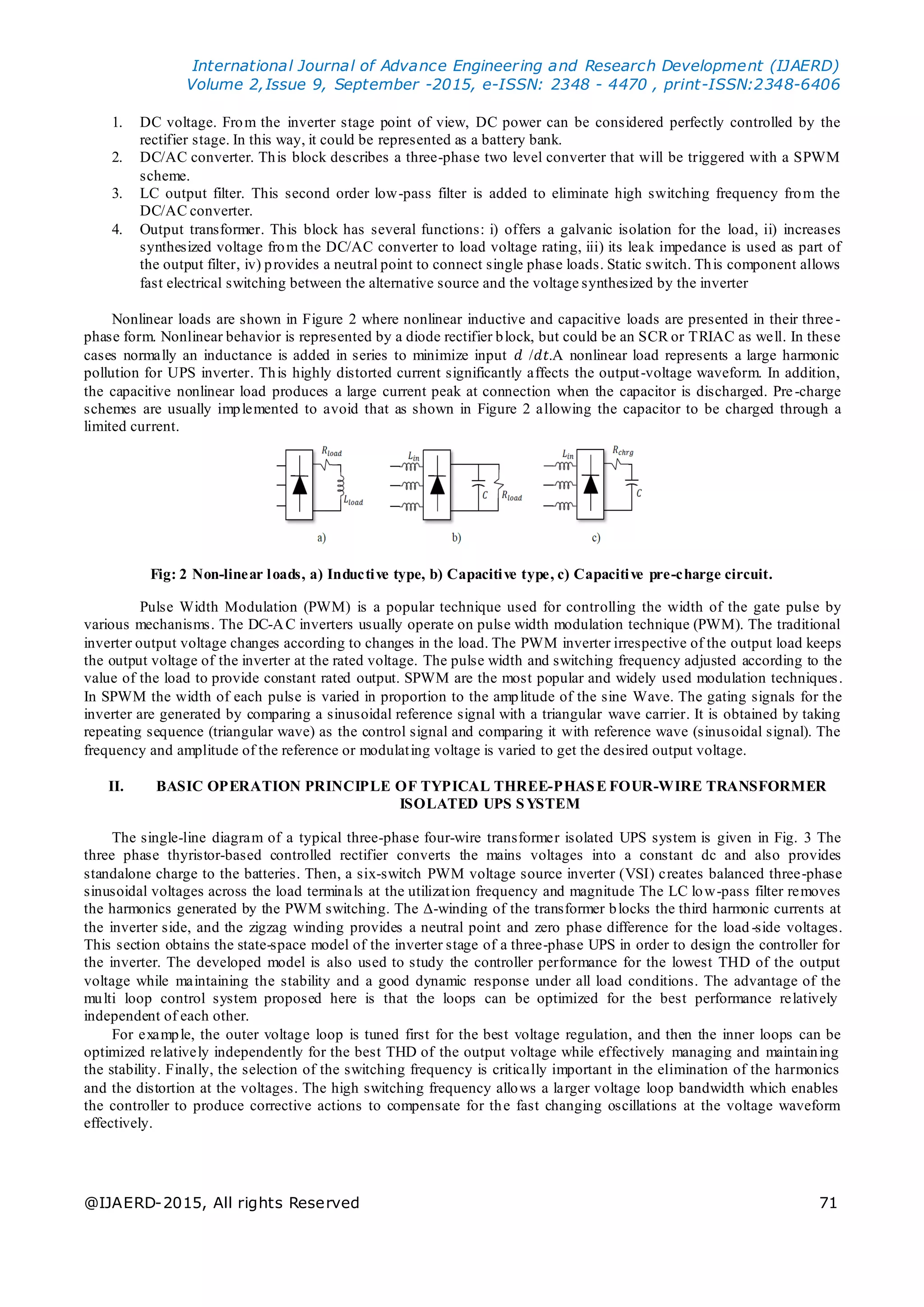 A Three Phase Ups Systems Operating Under Nonlinear Loads With Modified Spwm Controller 29668 Pdf