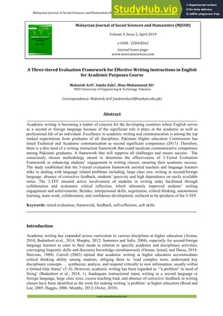 A Three Tiered Evaluation Framework For Effective Writing Instruction ...