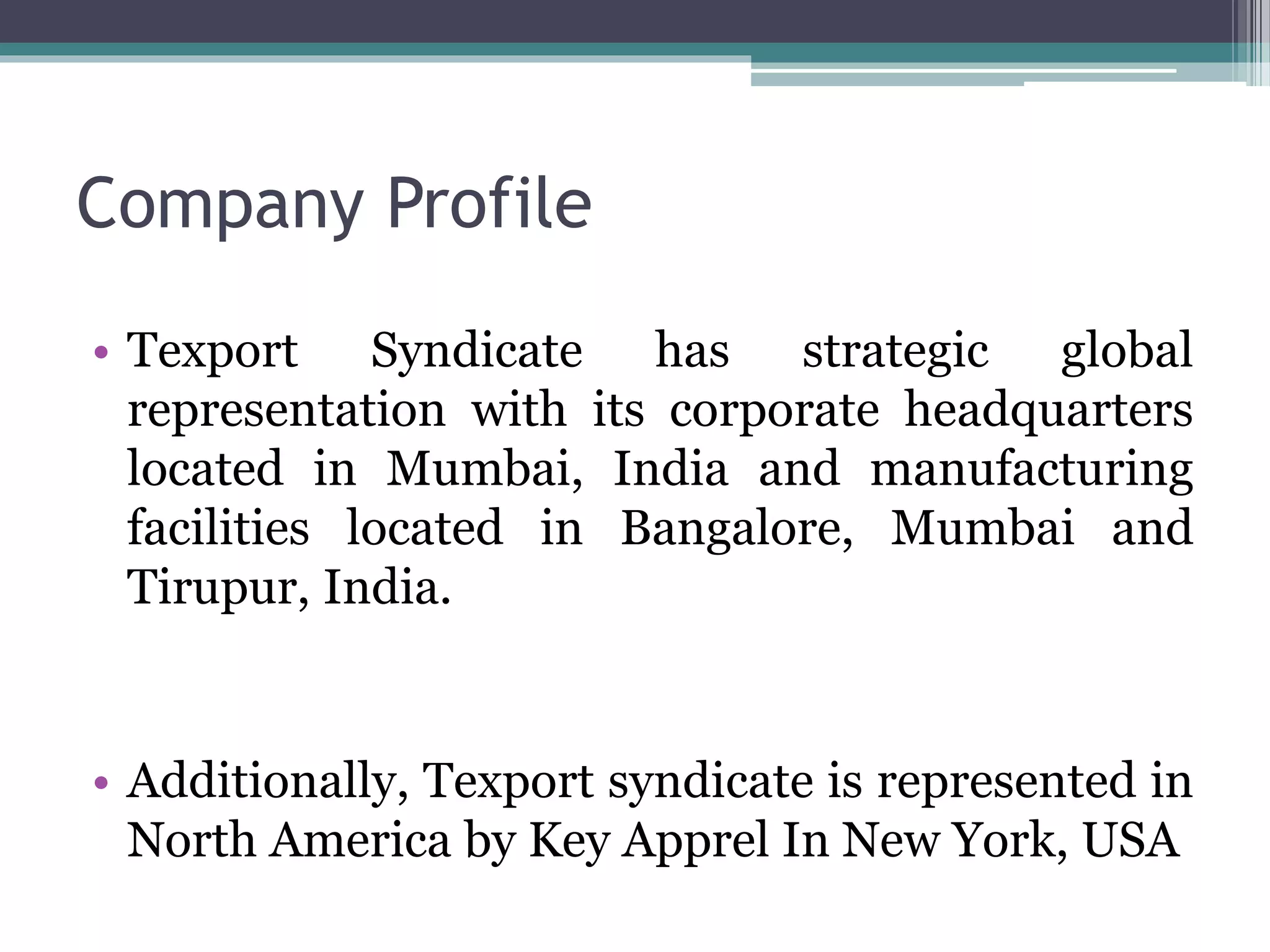 A throughput bulletin for Texport Syndicate, post vsm | PPTX