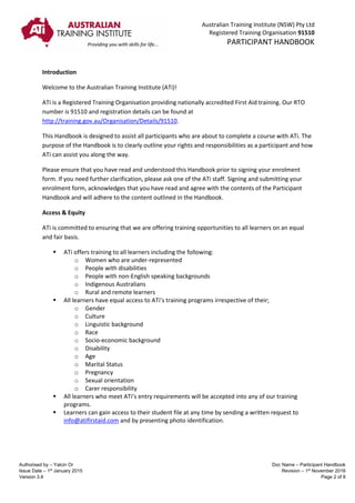 Australian Training Institute (NSW) Pty Ltd Registered Training ...