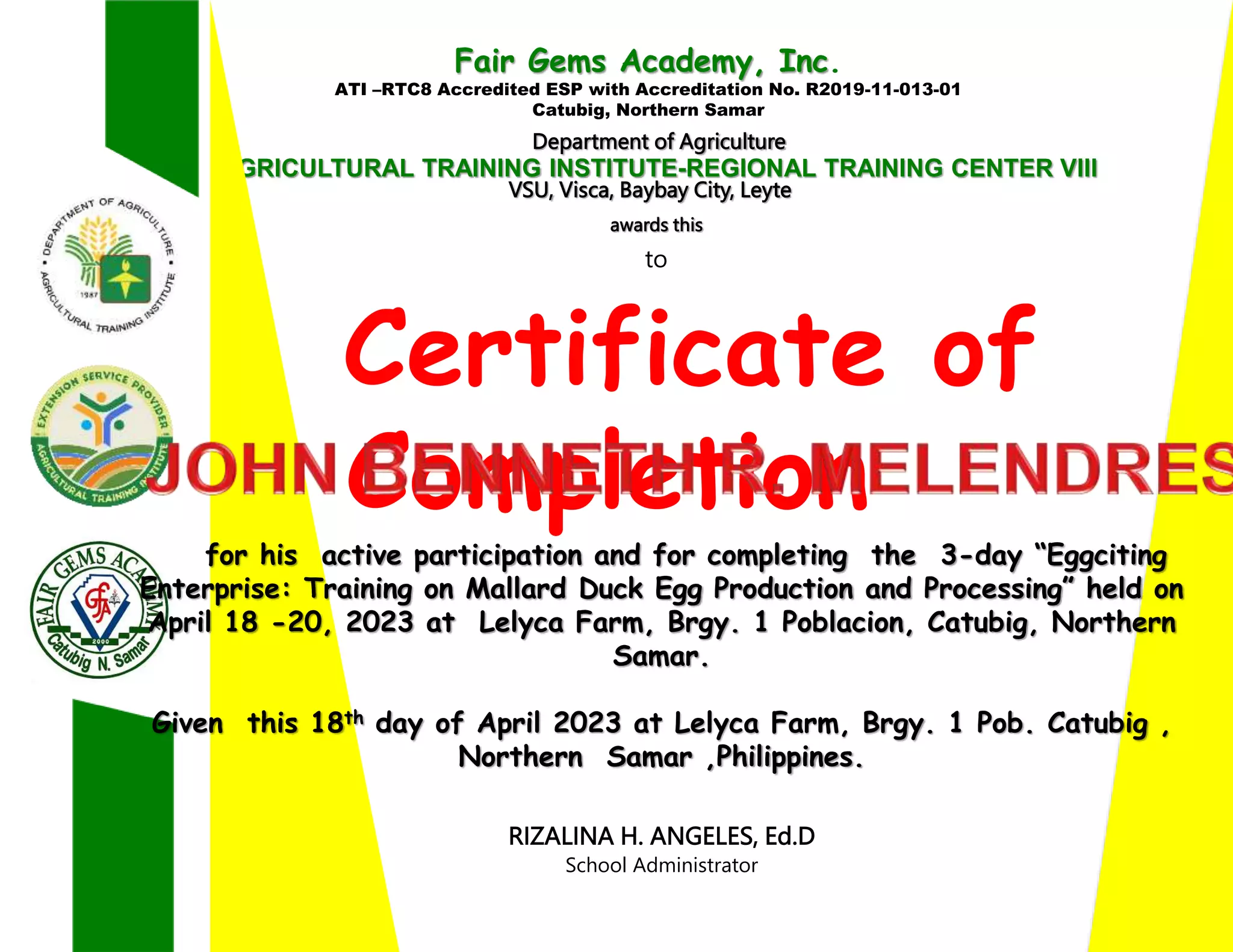 ATI Certificate MALLARD DUCK.pptx