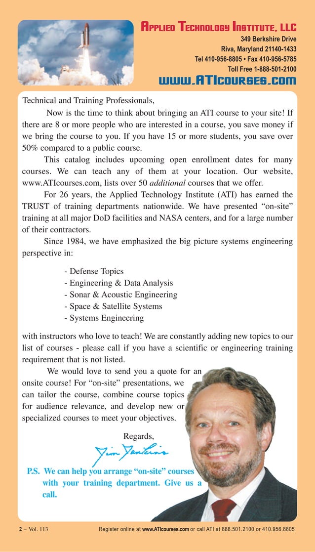 ATI Catalog Of Space, Satellite, Radar, Defense and Systems Engineering ...