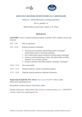 Atidarykite seminaro programą | PDF