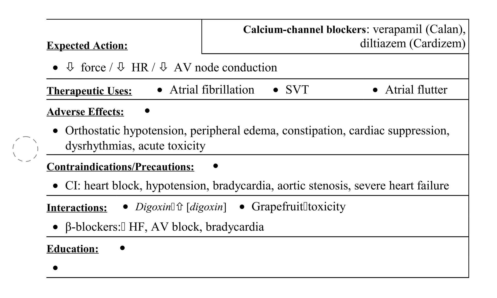 Ati flash cards 06, medications affecting the cardiovascular system | DOC