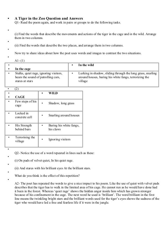 A tiger in the zoo | PDF