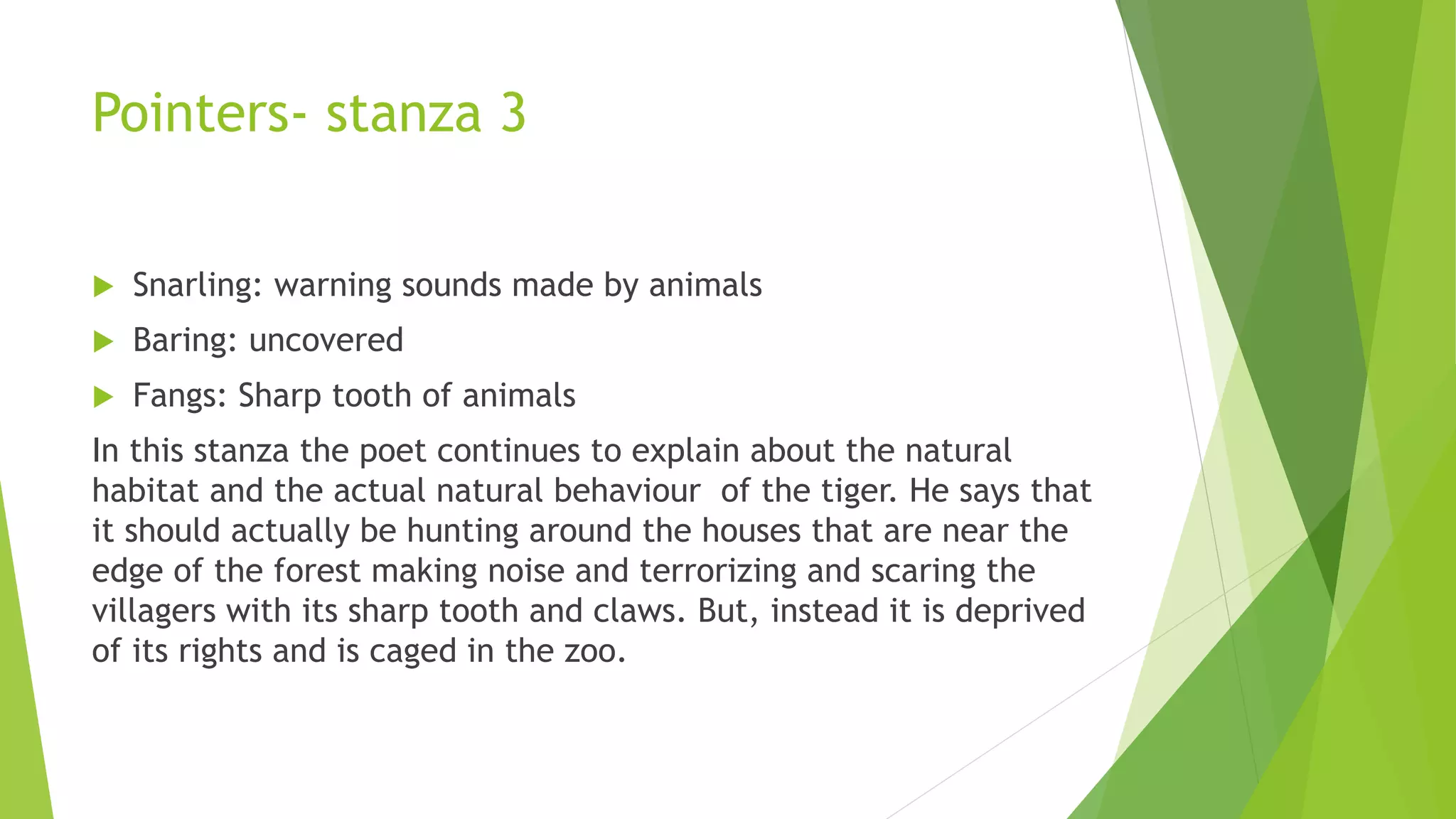 A tiger in the zoo poem presentation | PPT